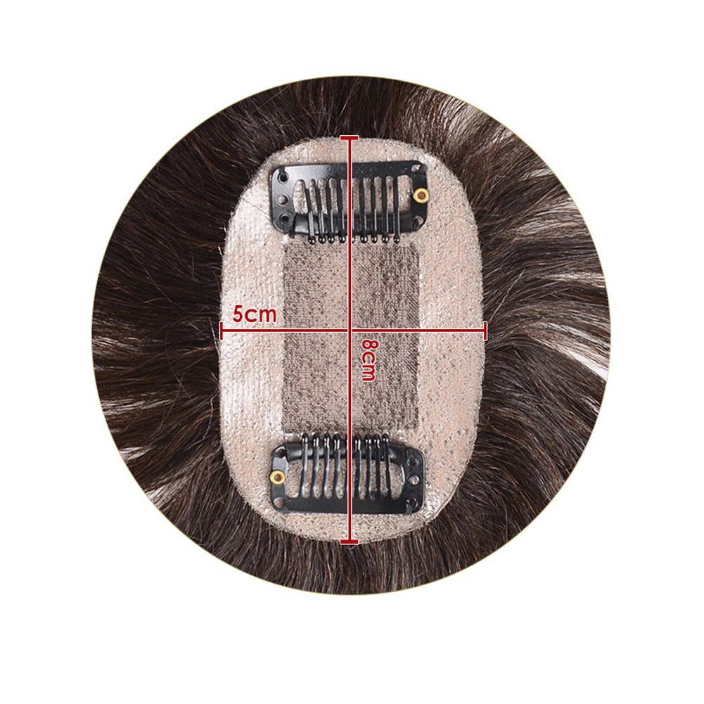 100% Human Hair Crown Wiglet Hair Piece Curly Hair Topper For Loss Hair ...