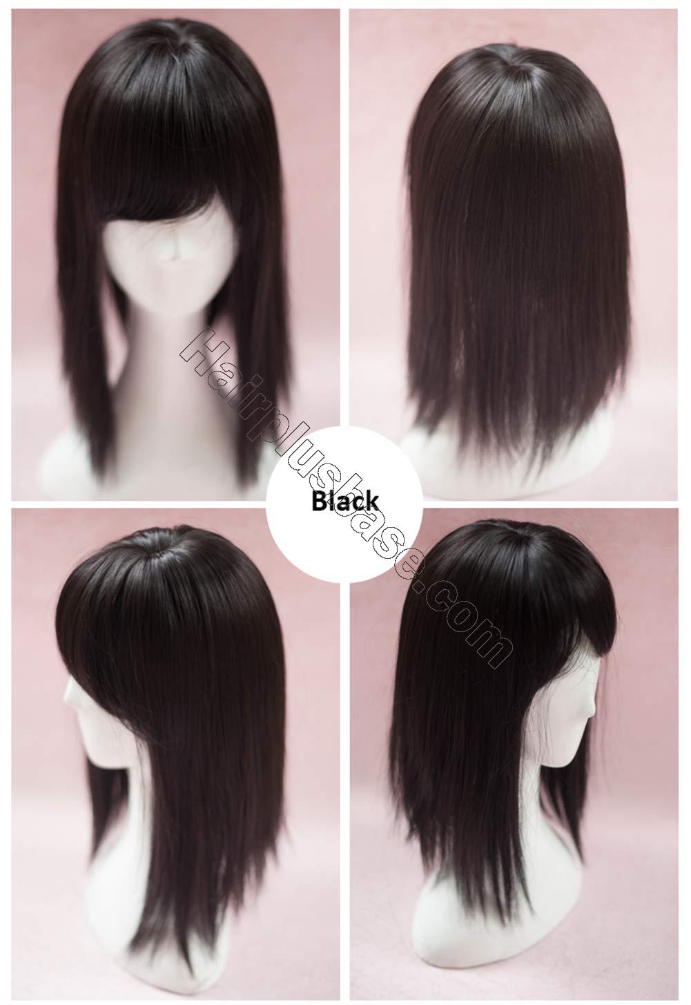 14" Crown Topper Hairpieces with Side Bangs for Women, Synthetic Top ...