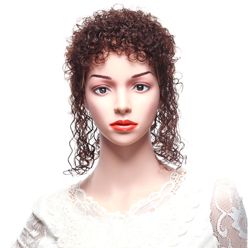 16" Clip in Hair Topper Permanent Curly Hair Hairpieces for Women
