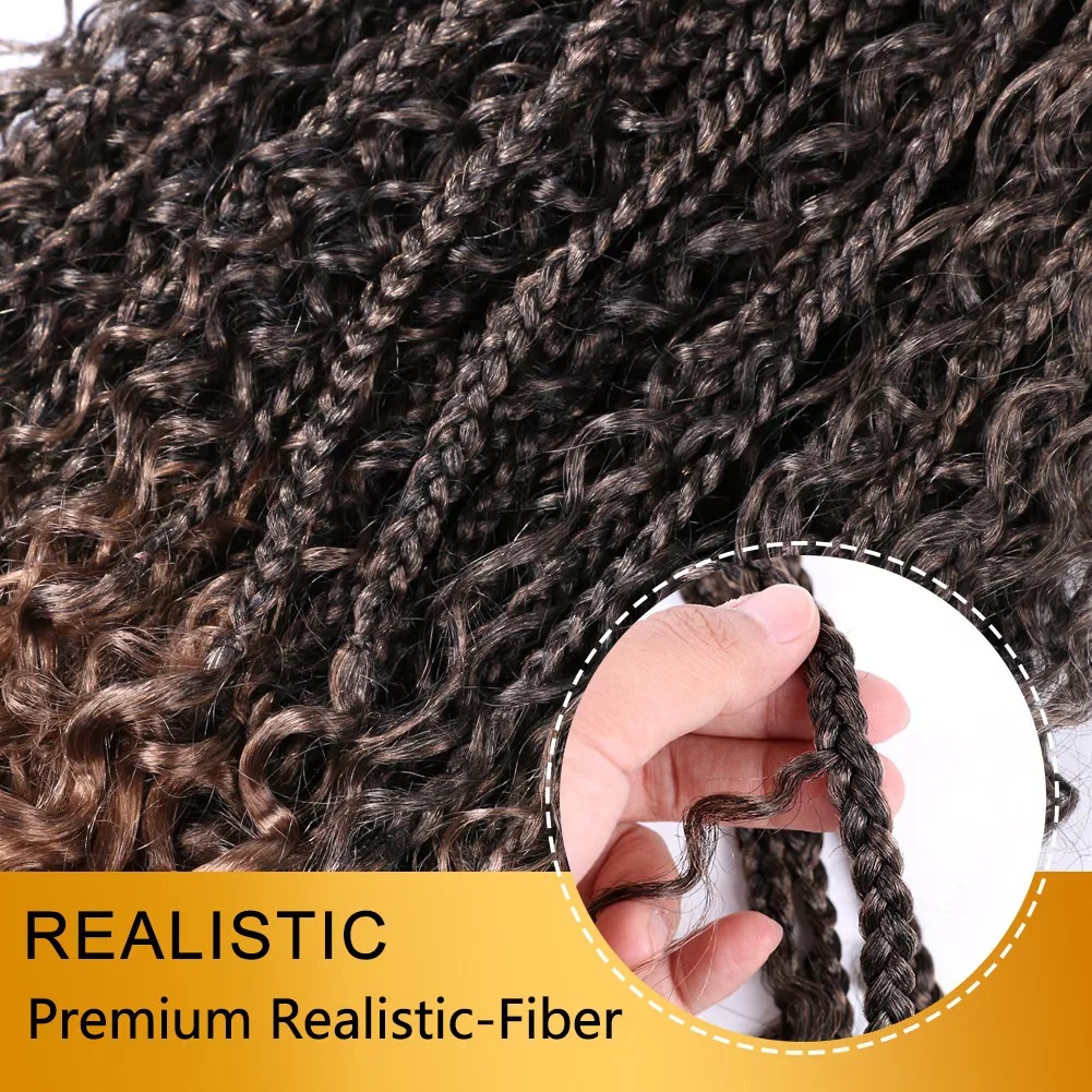 20 Inch Goddess Box Braids Curly End Bohemian Box Braiding Hair ...