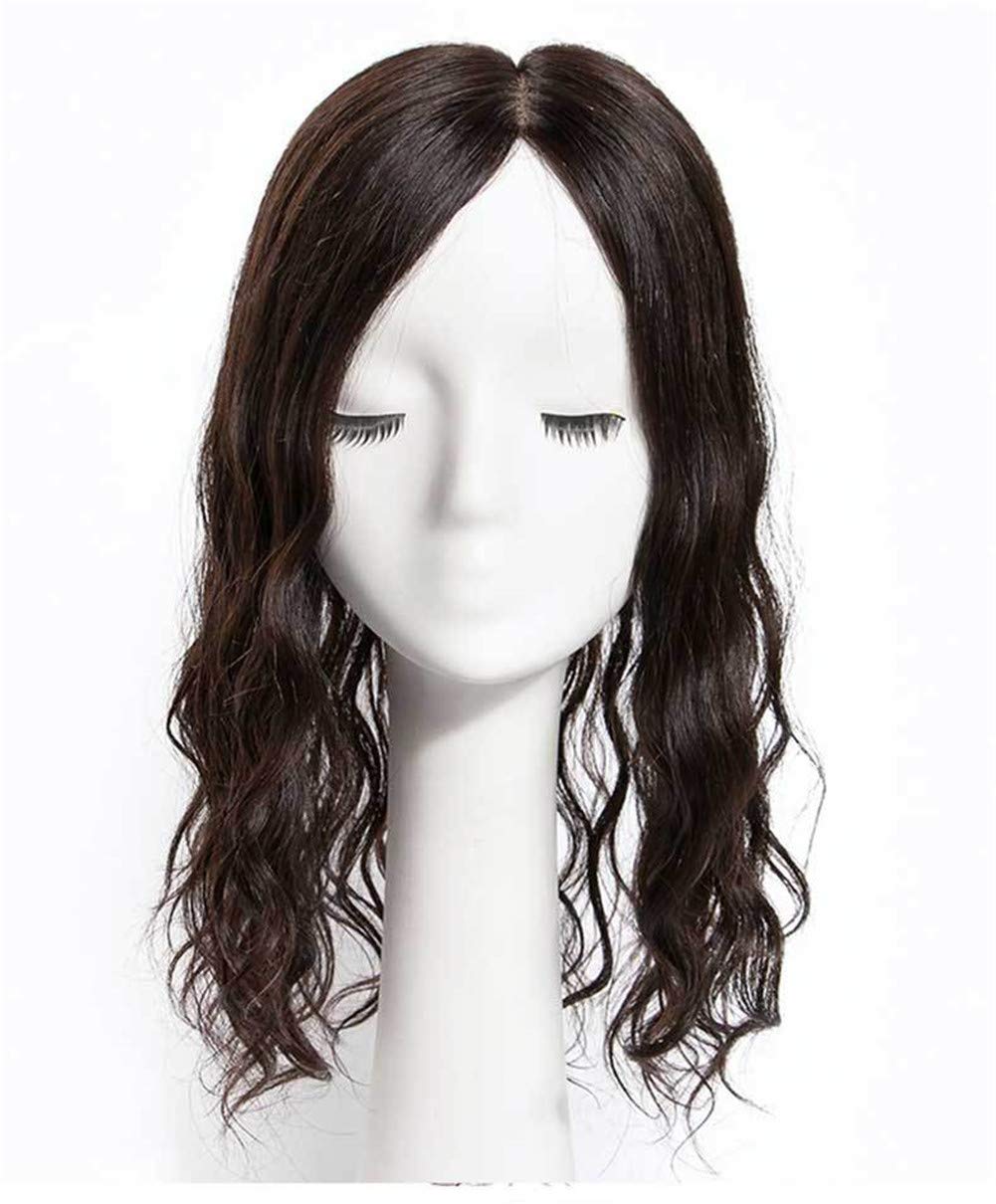 5.5" x 6.5" Silk Base Human Hair Crown Toppers for Women with Thinning ...