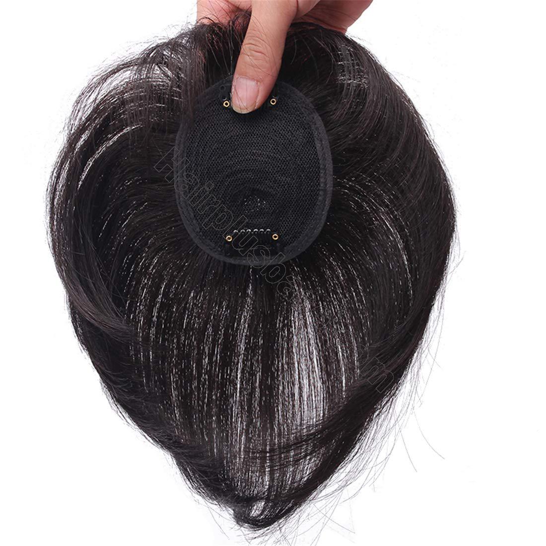 Clip in Human Hair Crown Toppers for Women with Hair Loss, Hidden Crown ...