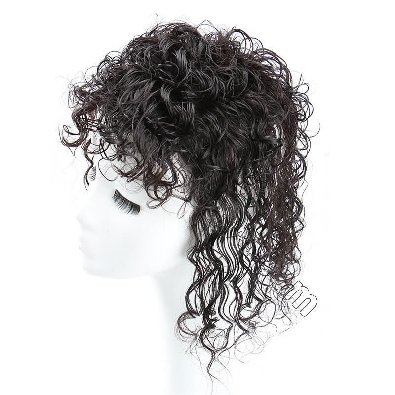 Curly Human Hair Topper Clip on Topper Wiglet for Women