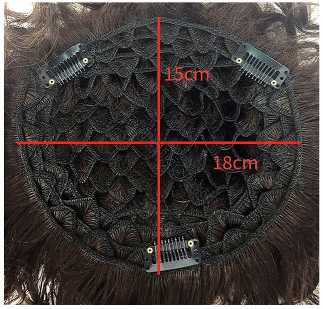 Fluffy Natural Wavy Curly Hollow out Hair Topper for Women with White ...