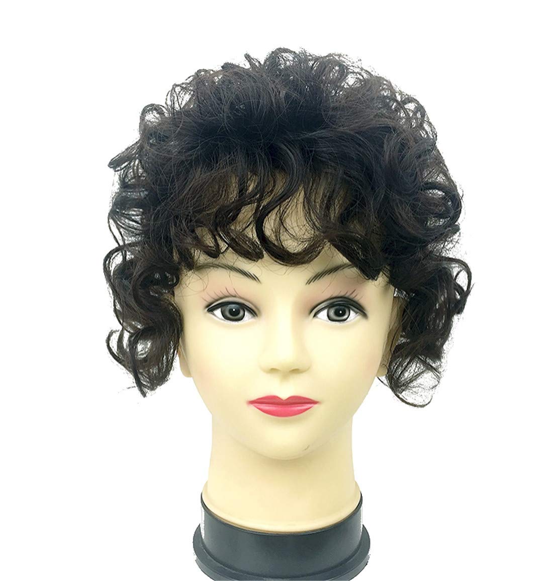 Fluffy Natural Wavy Curly Hollow out Hair Topper for Women with White ...