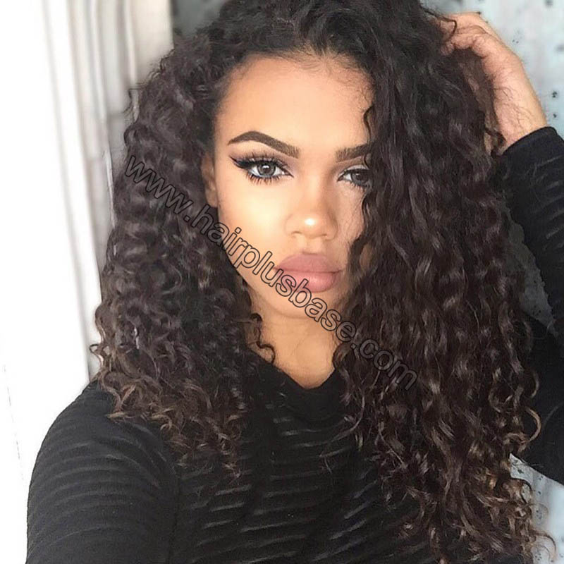 Glueless Full Lace Wigs Indian Remy Hair Loose Curly
