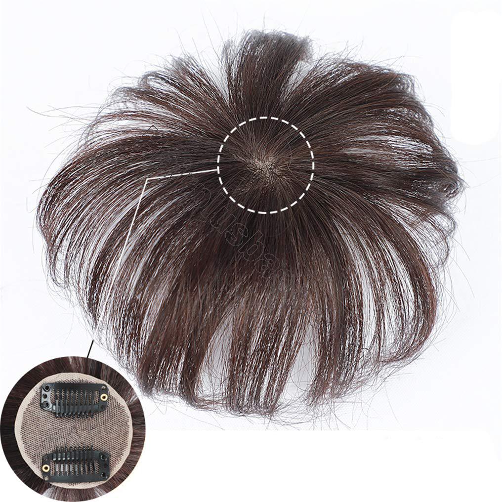 Hand Tied Mono Silk Base Human Hair Toppers, 2" x 2" Small Size Clip in ...