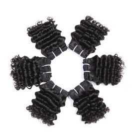 6 - 12 Inch Sew In Hair Extensions Natural Black Short Sew In Weave ...