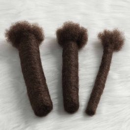 Dark Brown(#4) Hair Wicks Dreads Human Hair Locs With Afro Kinky Curly ...