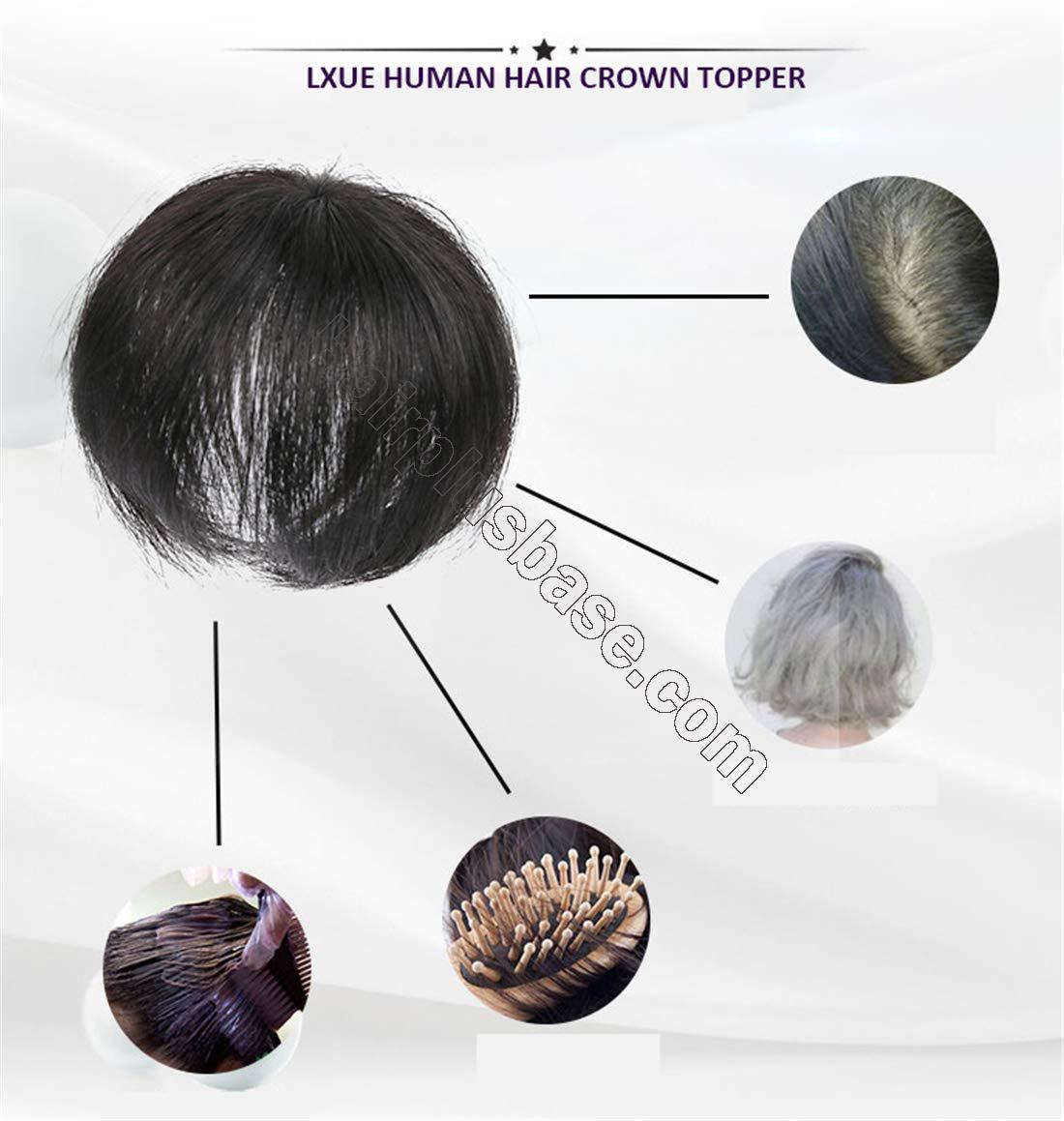 Real Human Hair Crown Toppers for Women with Bald Spot, Clip in Top ...