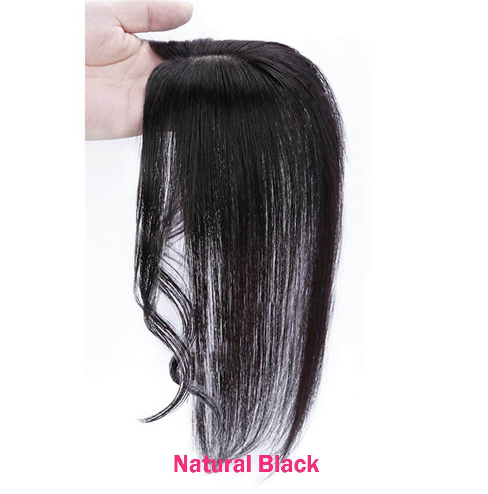 Real Human Hair Hairline Wiglet Clips on Slim Mono Crown Toppers With ...