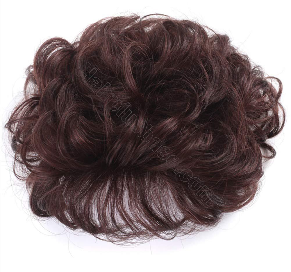 Wavy Human Hair Wiglet Toppers Clip on 4.7"x4.7" Crown Topper for Women ...