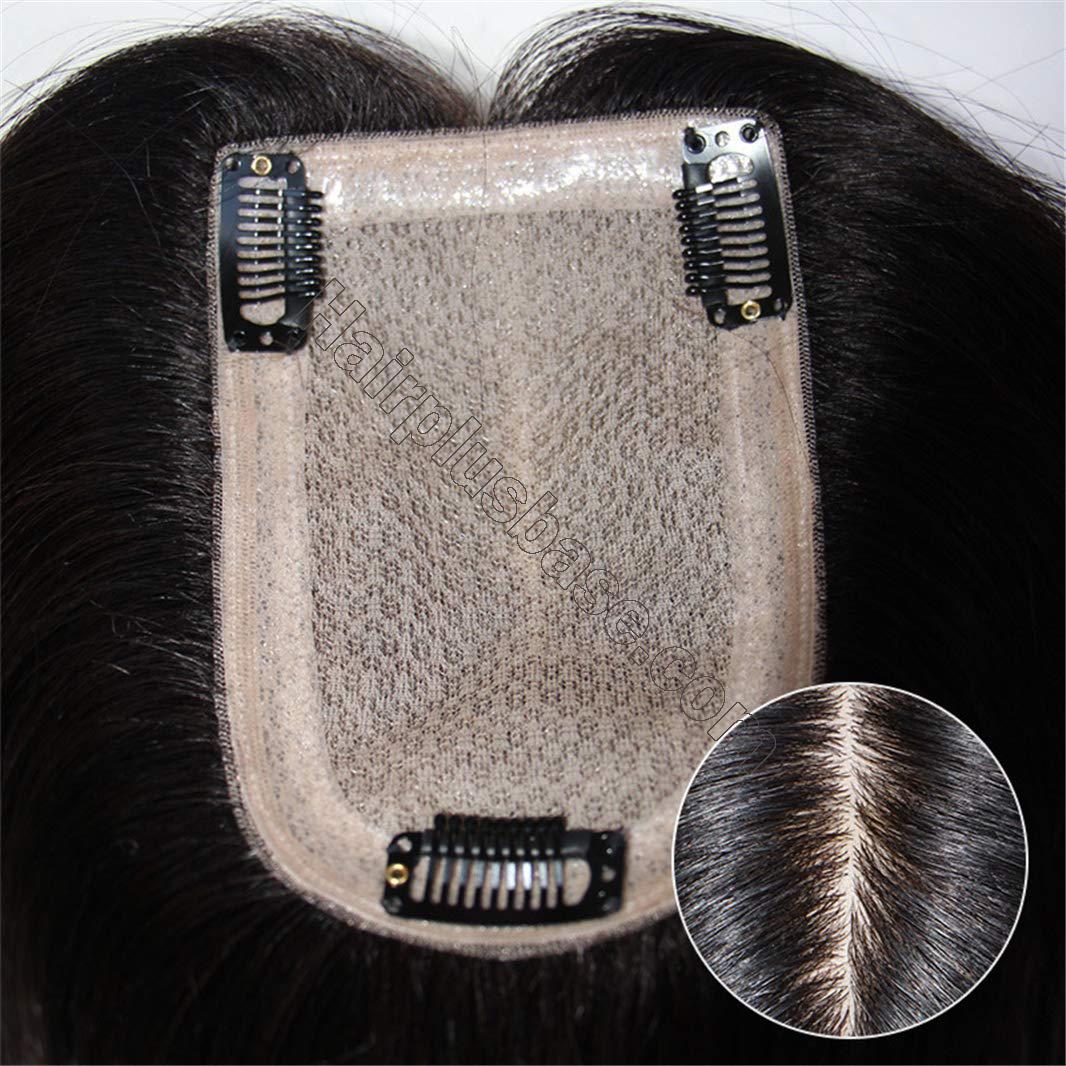 Womens Crown Topper Hairpieces for Thinning Hair, 9x14cm Silk Base Free ...